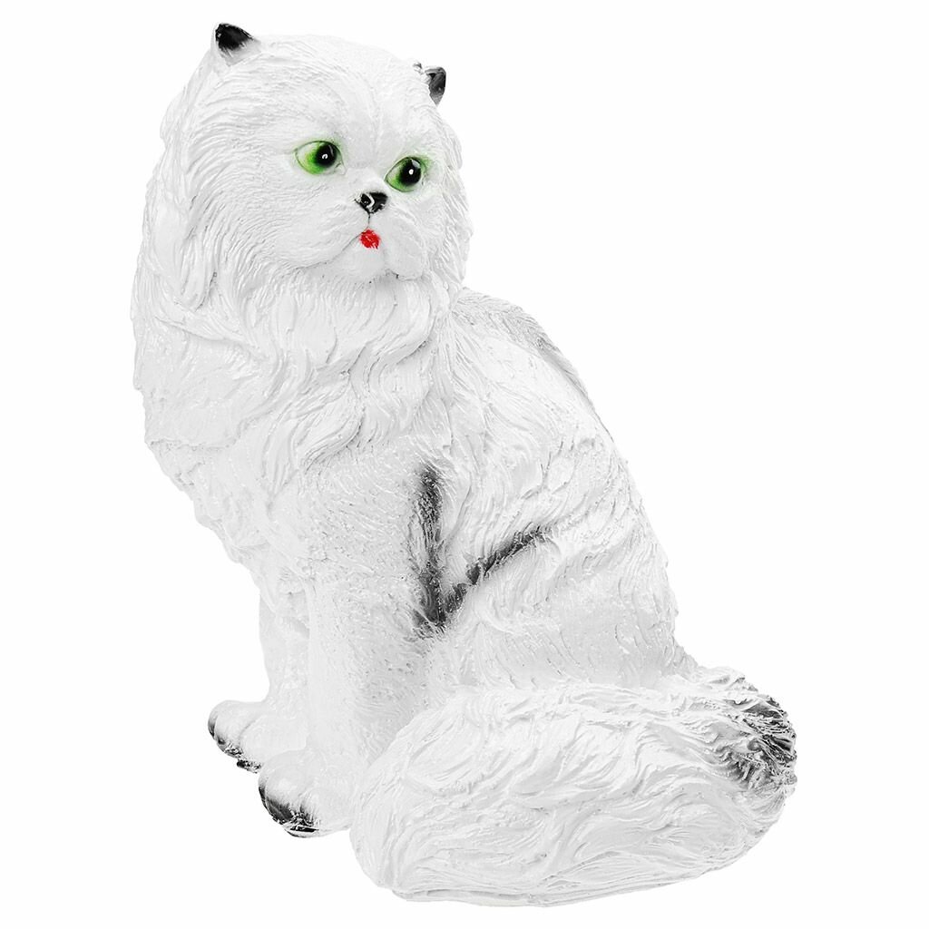 Скульптура-фигура для сада КНР гипсовая "Кот Васька" 23х30 см, белый