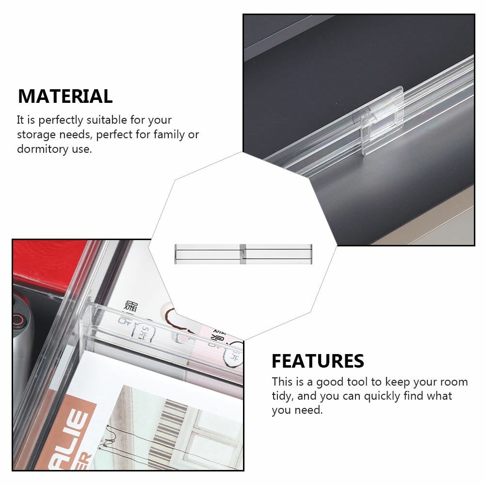 Регулируемые прозрачные пластиковые перегородки для ящиков для домашнего хранения