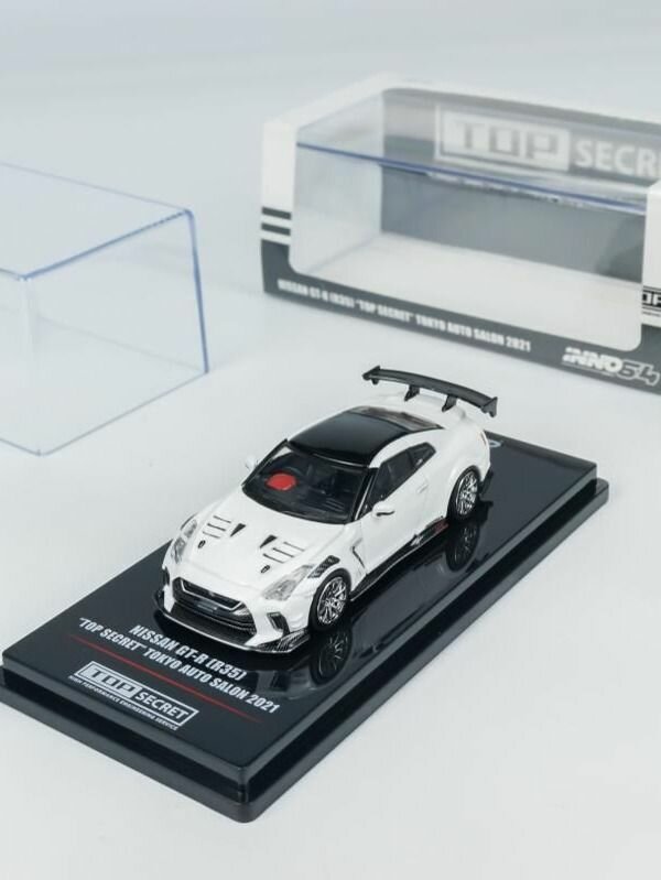 Машинка INNO 1/64 NISSAN GT-R (R35) TOP SECRET Tokyo Auto Salon2021 Die-cast Alloy Car Model Collection Gift