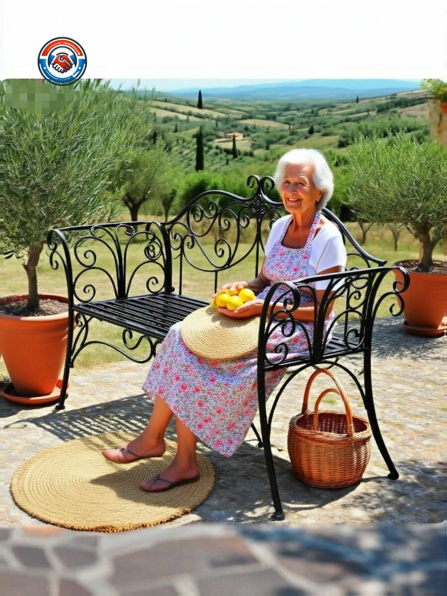 Уличная и внутренняя скамья из кованого железа, двухместное кресло для отдыха в саду и на балконе, ретро-скамейка для гостиной 1335189 см