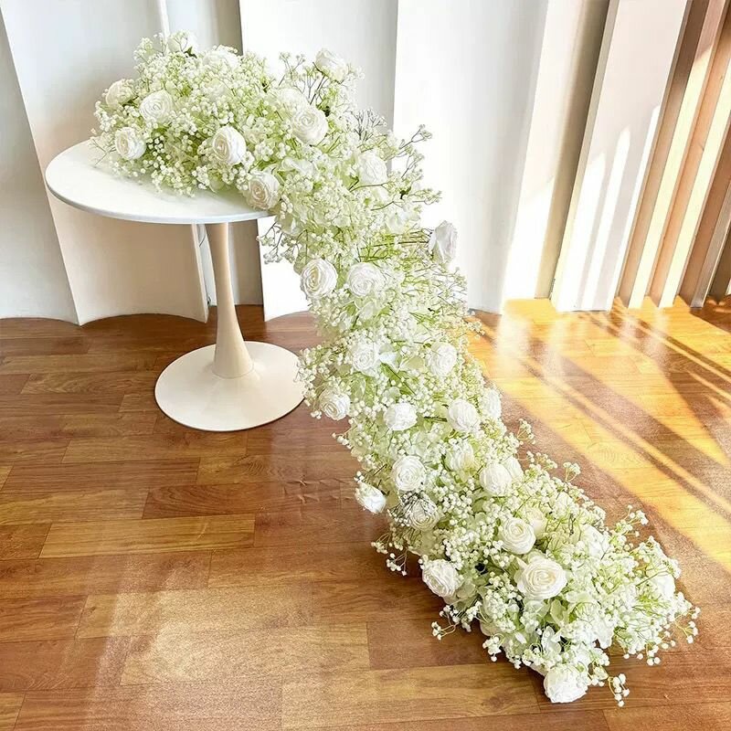 Искусственные белые цветы FANGSIYIS для свадьбы 200cmx40x25cm