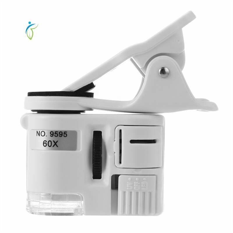 (F Z) Универсальный Мини-Карманный Микроскоп Со Светодиодной Подсветкой, Телефон Из АБС-Пластика Для Мобильных Смартфонов