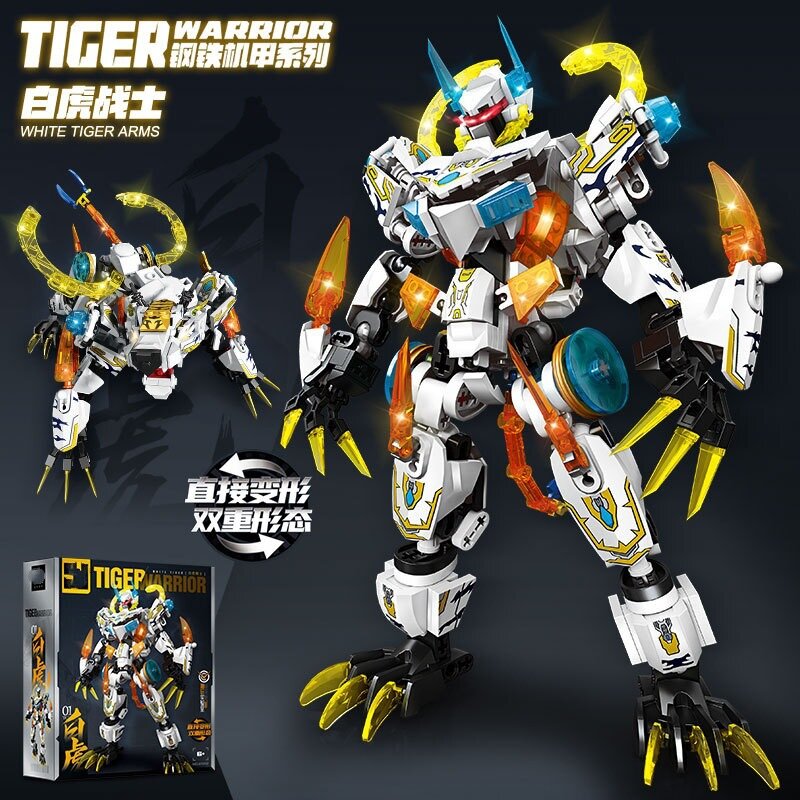 Qinglong Mecha Building Block Деформация Сборка Робот 2024 Сборка для мальчиков Детская игрушка Подарок на день рождения