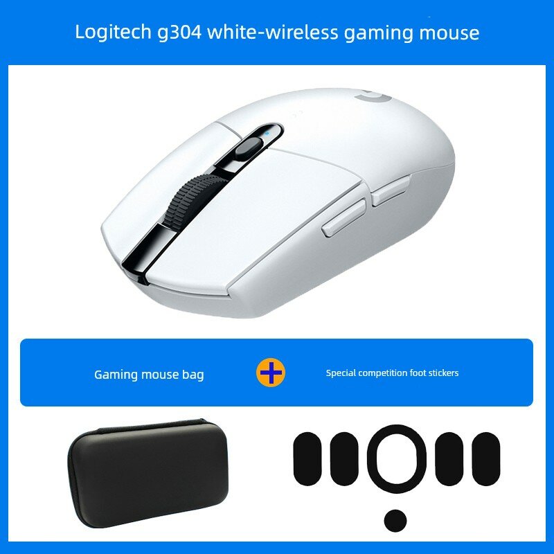 Беспроводная игровая мышь Logitech G304, портативная, механическая, для CF/LOL/PUBG, с макросами, без задержек, белая,