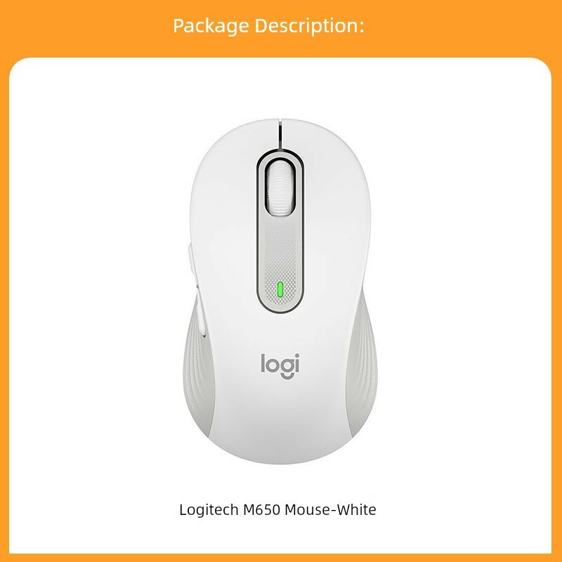 Logitech M650 беспроводная мышь в белом цвете, для средней руки, тихая и удобная