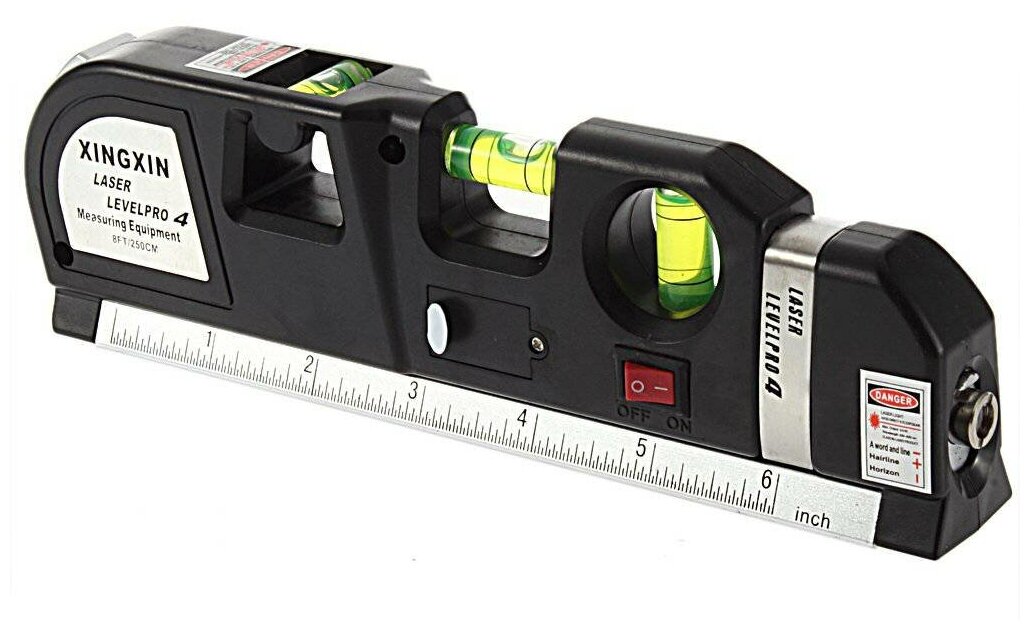 Лазерный уровень NGY LevelPR10, с рулеткой, зеленый луч, 2,5м