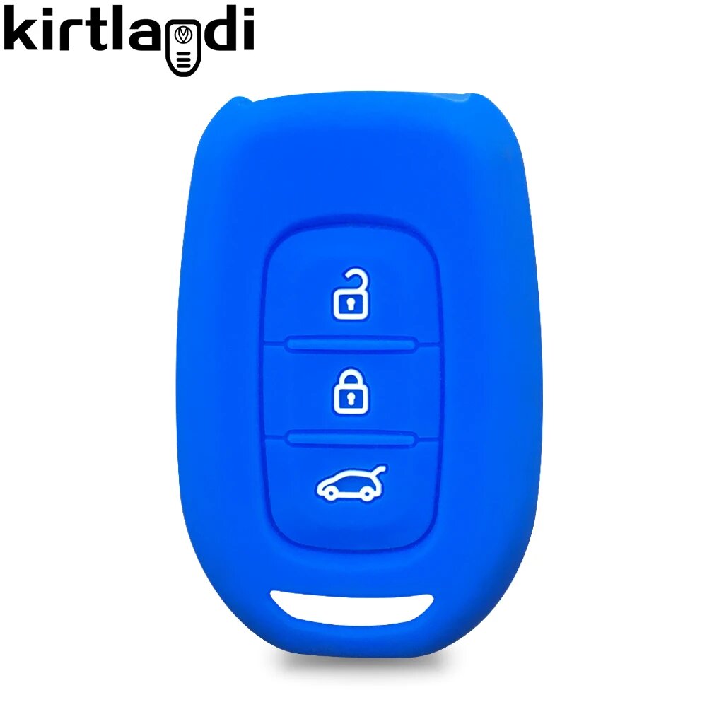 Чехол на ключ для Renault Duster, Sandero, Logan, blue A(3 button)