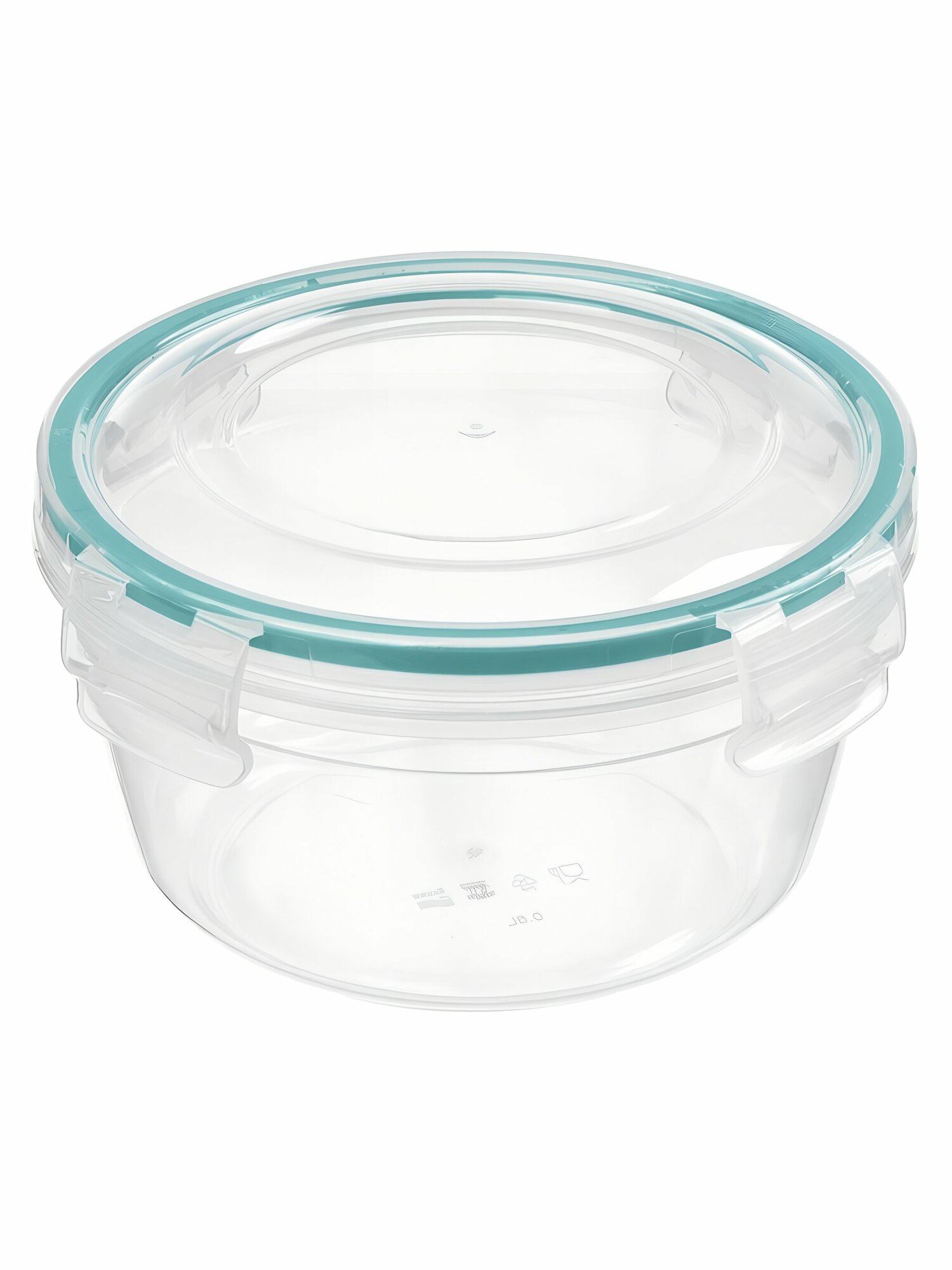 Контейнер пищевой пластик, 0.5 л, 13х13х7.5 см, прозрачный, круглый, герметичный, IDIland, 221161318/02