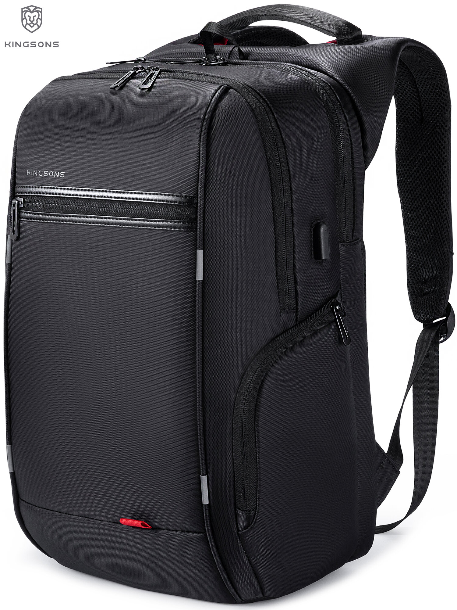 Рюкзак мужской городской, повседневный, водонепроницаемый, школьный, для ноутбука, KINGSONS черный