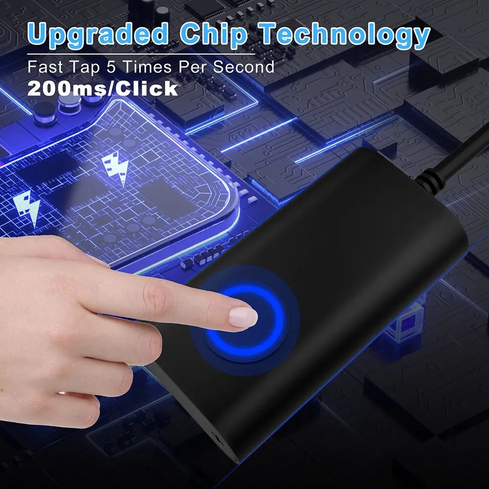 USB-мышь-джигглер и кликер 2 в 1 для предотвращения перехода ПК в спящий режим, с автоматическим перемещением и непрерывным кликом