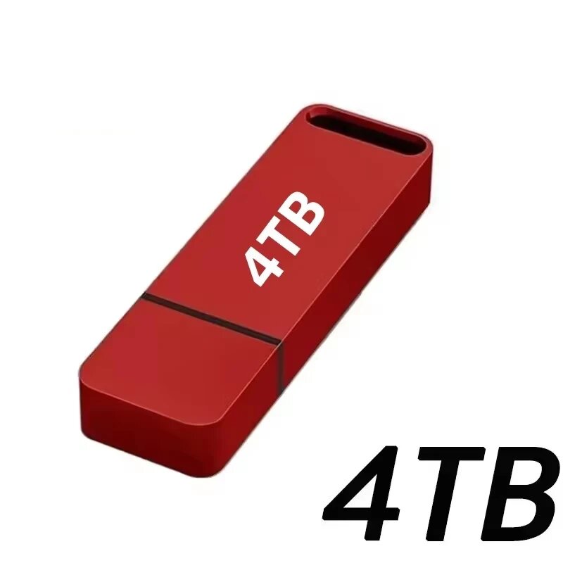 Флэш-накопитель USB 3.2 Red 4TB Флэш-память USB флешка металлический корпус водонепроницаемый