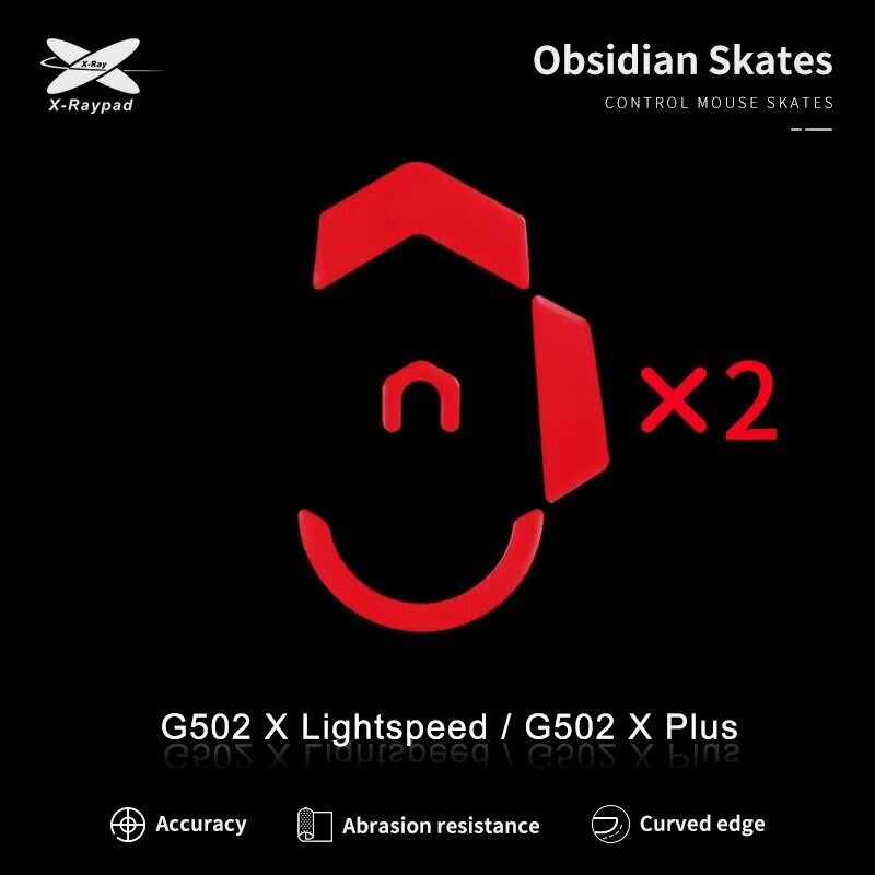 Ножки для мыши (глайды) X-raypad Obsidian для G502 X Lightspeed / G502 X Plus, комплект из 2-х наборов