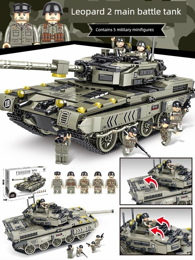 Набор LEGO Танк Левер 2A4 с 5 минифигурками, 1260 деталей - Продвинутая военная строительная игрушка для мальчиков 4-12