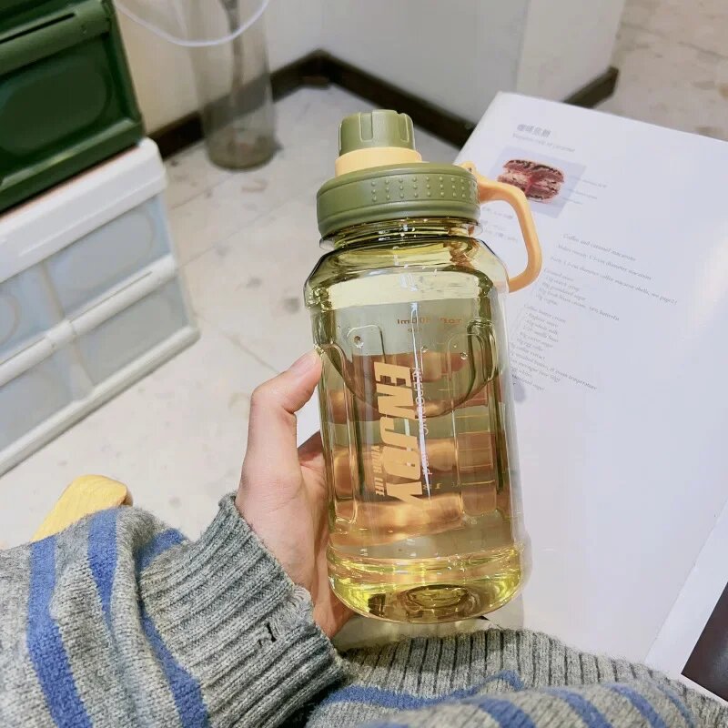 Пластиковая спортивная бутылка 1 л с фильтром 1000ml, Green