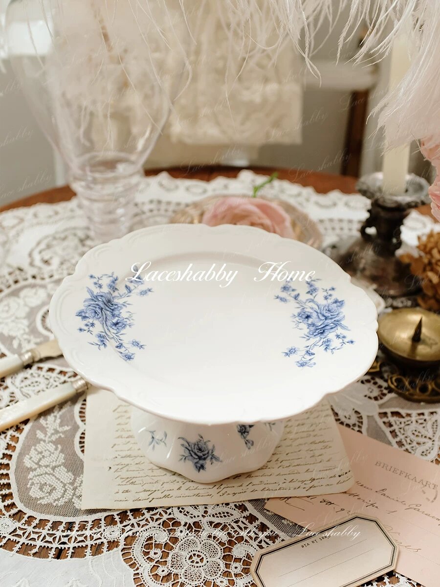 Плоская тарелка Taobao "Французский обед", керамика, с цветочным узором