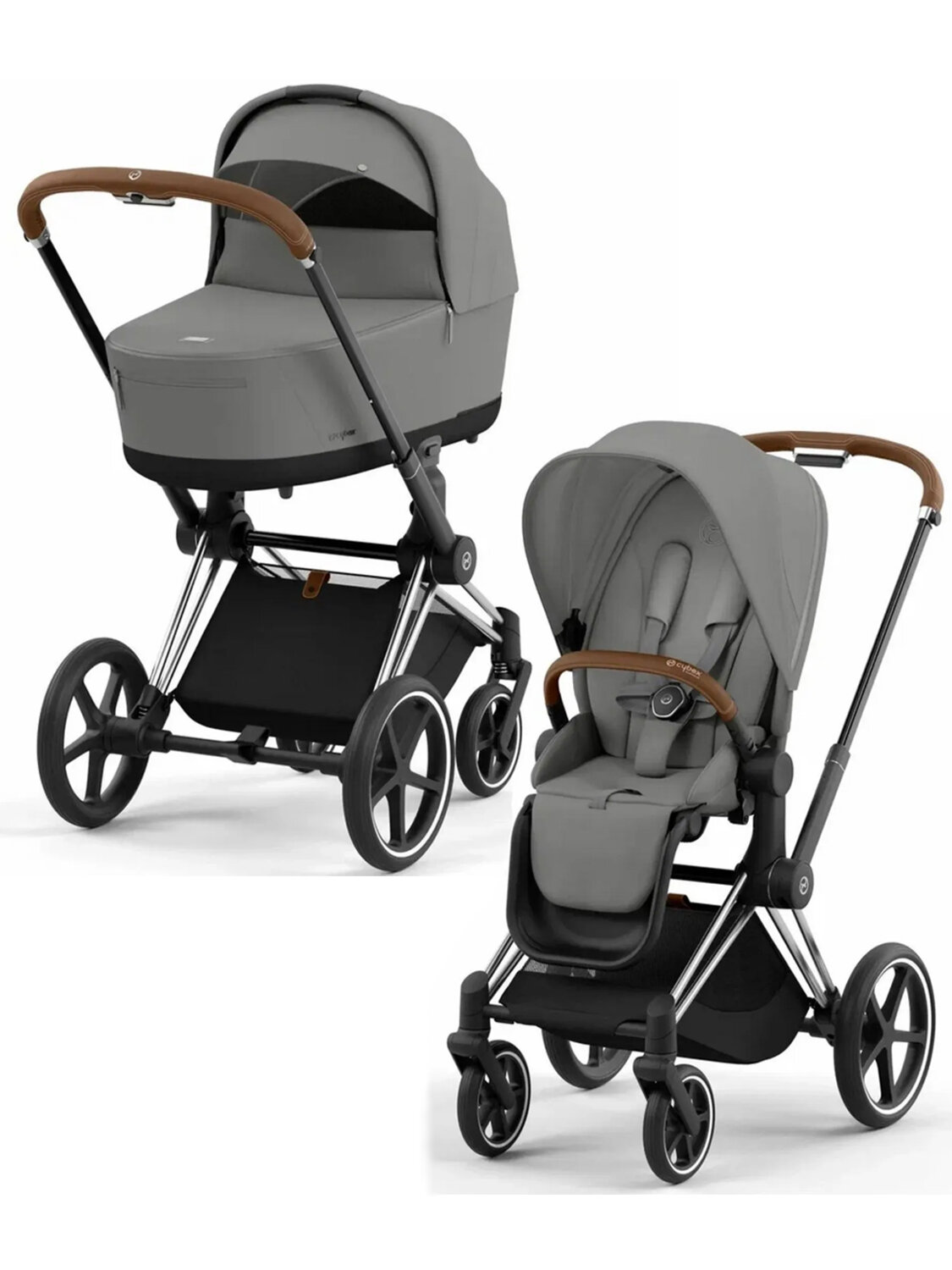Коляска 2 в 1 Cybex Priam IV Mirage Grey/Chrome Brown 523001601