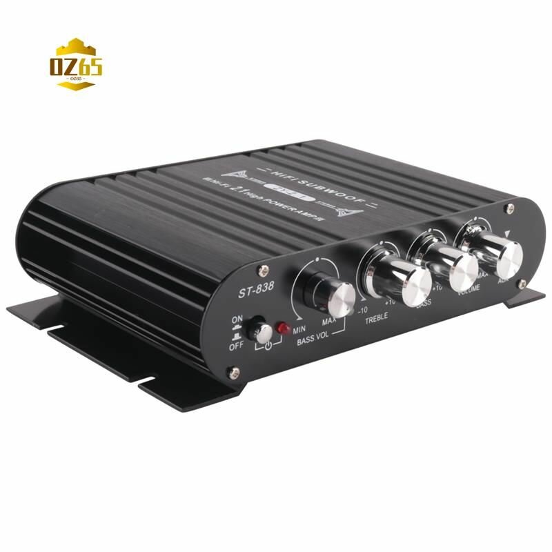(T I U O) -838 HIFI-усилитель 2.1-канальный автомобильный MP3-мини-усилитель AUX Вход Регулировка высоких и низких частот Усилитель Super Bass 20Wx2+40W