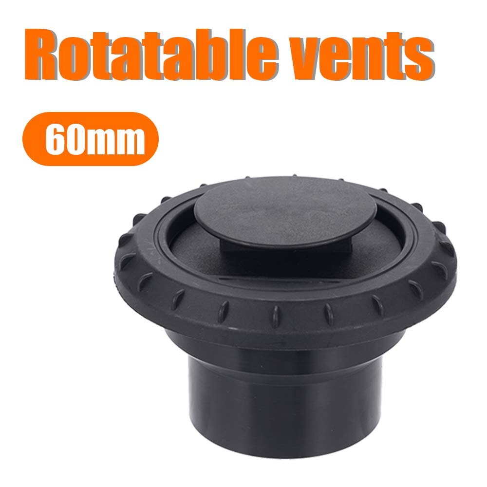 Дефлектор 60 мм для автономного отопителя (автономки) с 360° регулировкой и подвижными шторками, черный