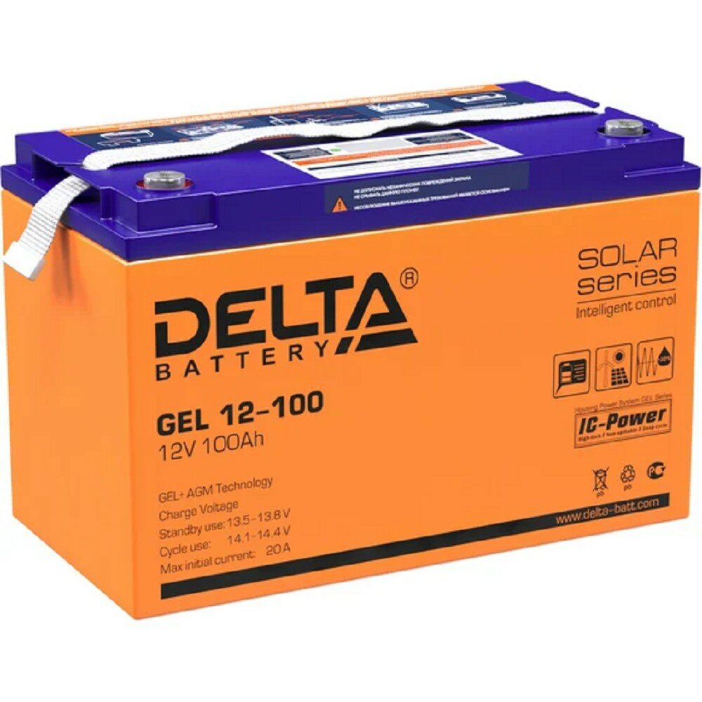 Батарея для ИБП Delta GEL 12-100 12B, 100000мАч AGM