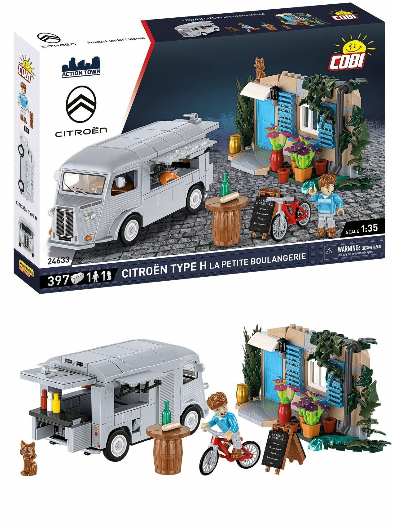 Конструктор Cobi Action Town - Автомобиль Citroen Type H La Petite Boulangerie + аксессуары, 397 эл. - 24633