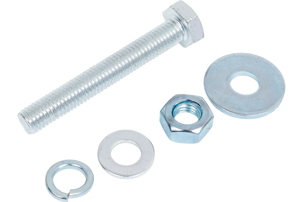Набор оцинкованных болтов, гаек и шайб Крепсталь М10x70 из оцинкованной стали – 50 шт.