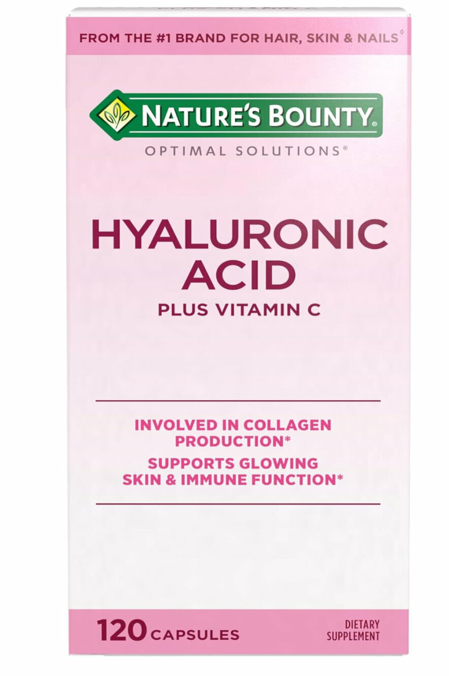 Nature's Bounty Гиалуроновая кислота, с витамином С, 120 капсул