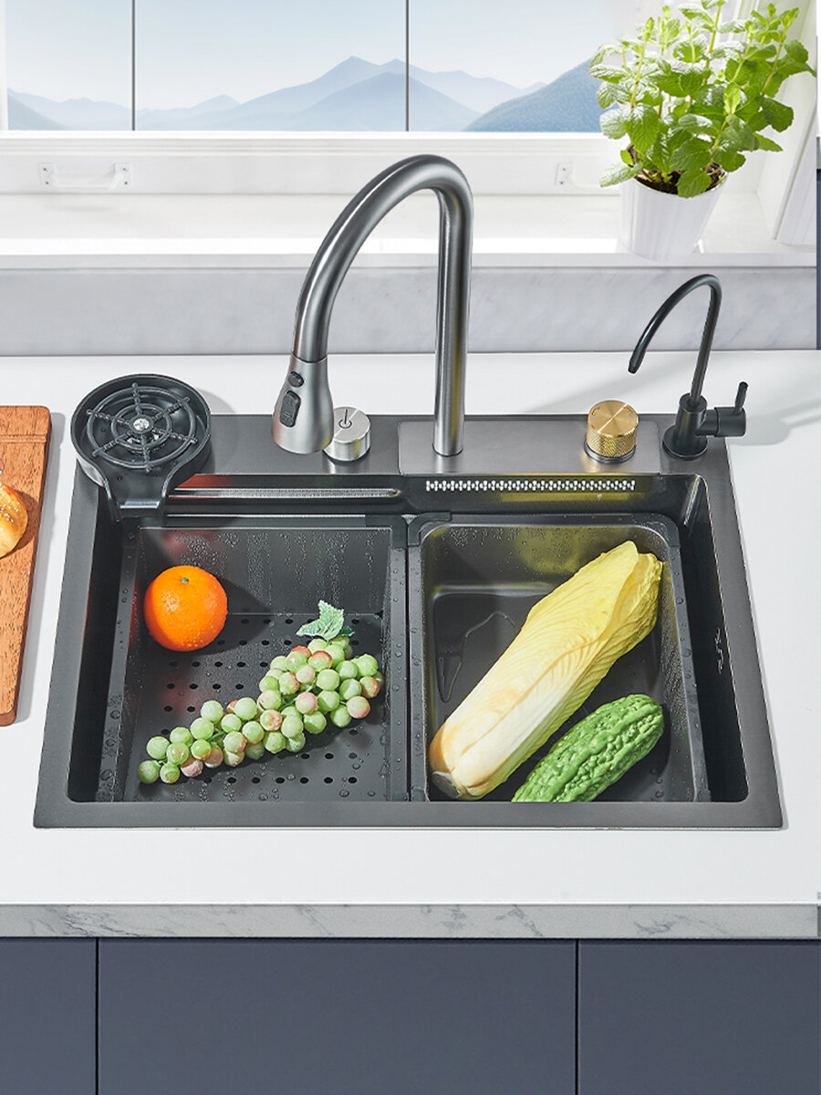Мойка для кухни wermixer, нержавеющая сталь, квадратная, 60x45 см