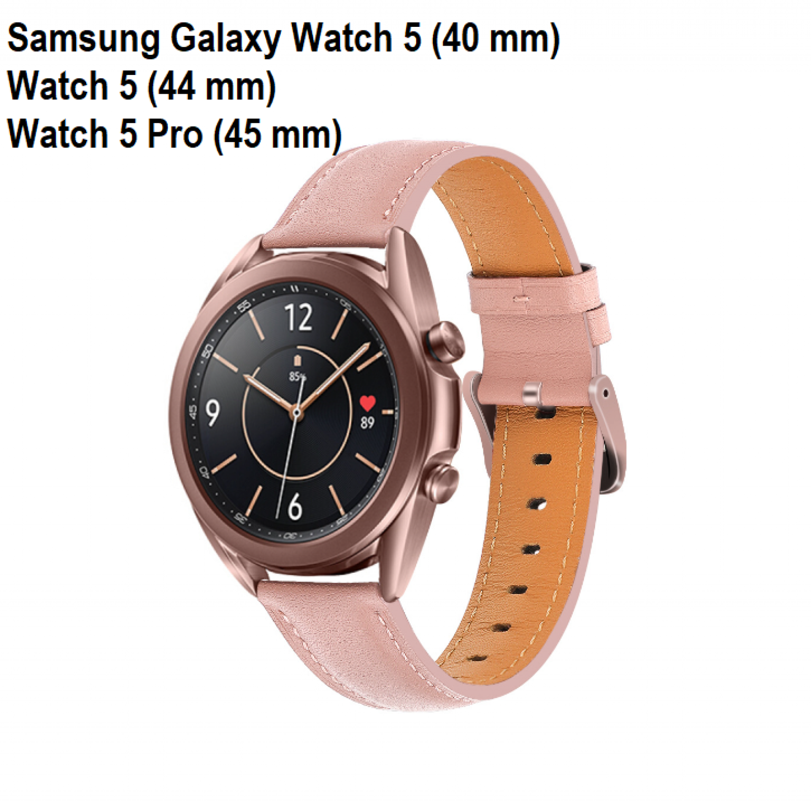 Сменный ремешок-браслет MyPads Skin из натуральной кожи для Samsung Galaxy Watch 5/5 Pro, розовый