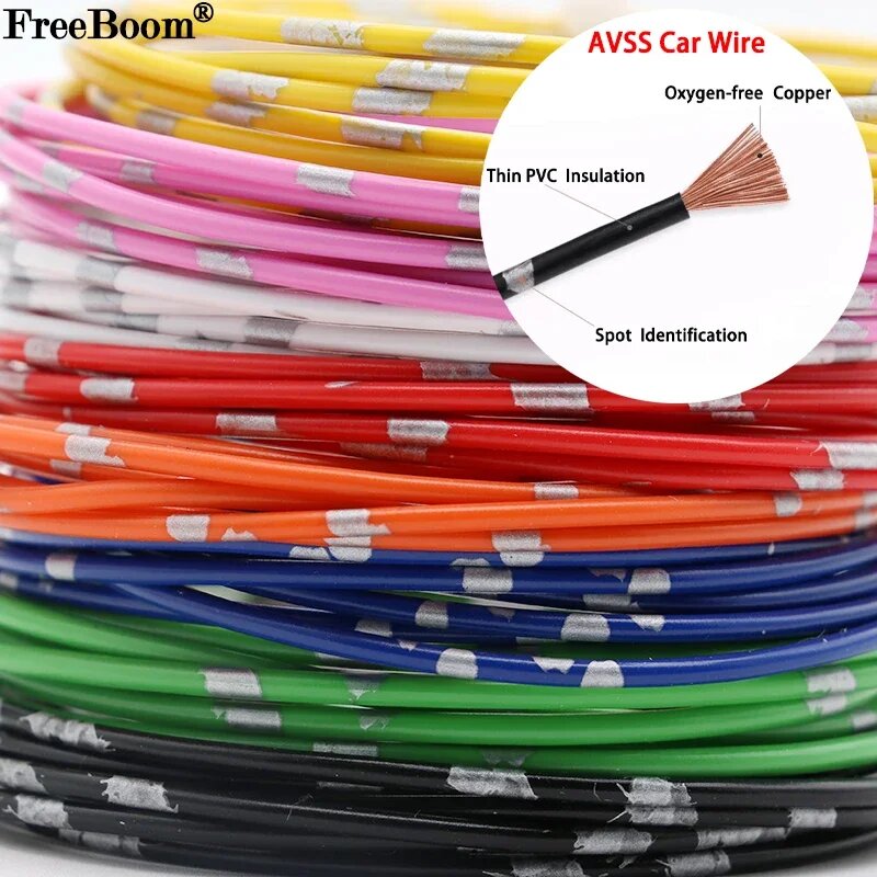Автомобильные провода AVSS медные 5/50/100 м 18AWG Sq0.85mm, Blue, 10 meters