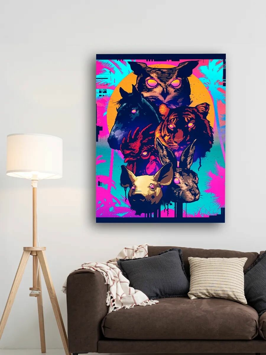 Постеры на стену Hotline Miami , плакат 1шт, А2 размер. — фото 1