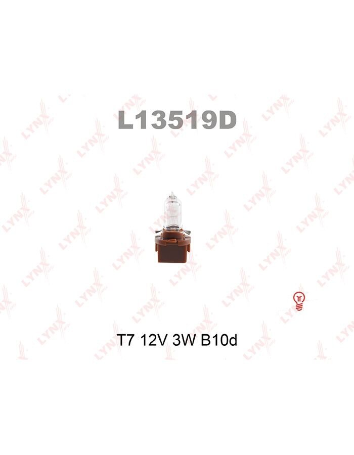 Лампа 12V T7 3W B10d LYNXauto 1 шт. L13519D