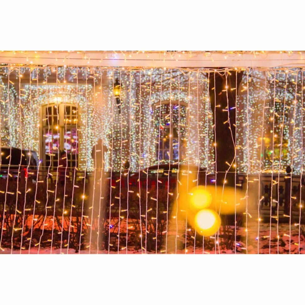 Электрогирлянда 264 LED ламп, размер 300х200 cм, тепл. белый, 1 реж. 94786, 2333593