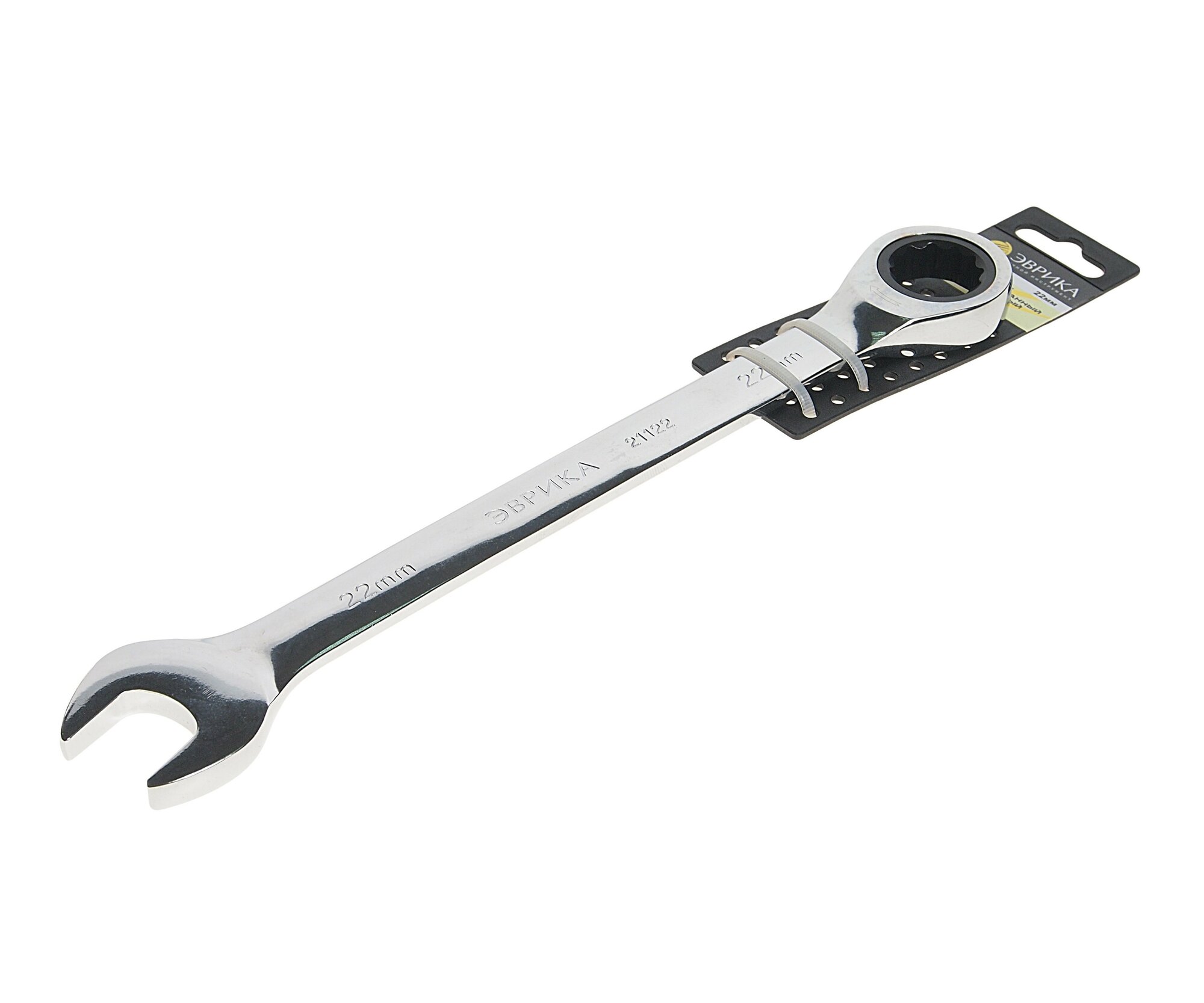 ER-21122H Ключ комбинированный 22мм ER-21122H трещоточный (на держателе) эврика