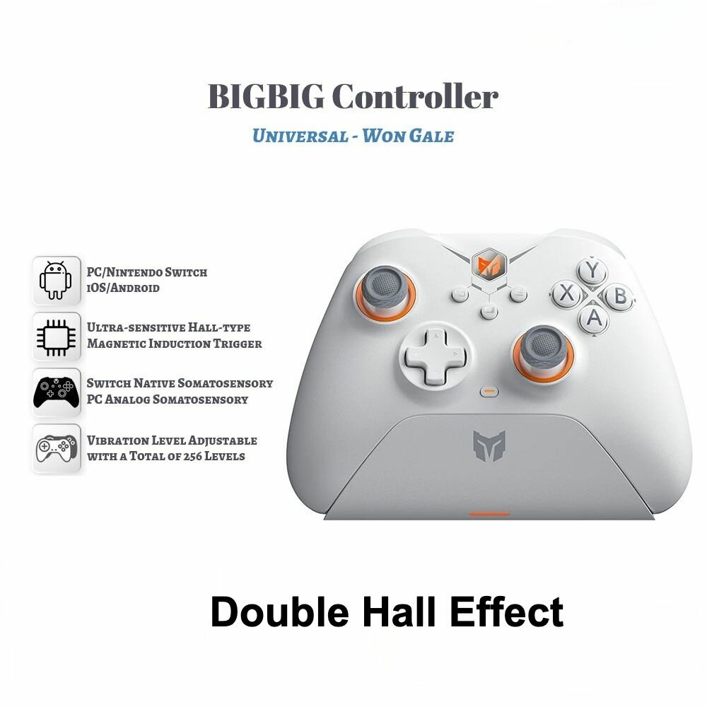 BIGBIG Won Gale Беспроводной игровой контроллер для геймпада Nintendo Switch с функцией запуска эффекта Холла для ПК / iOS / Android