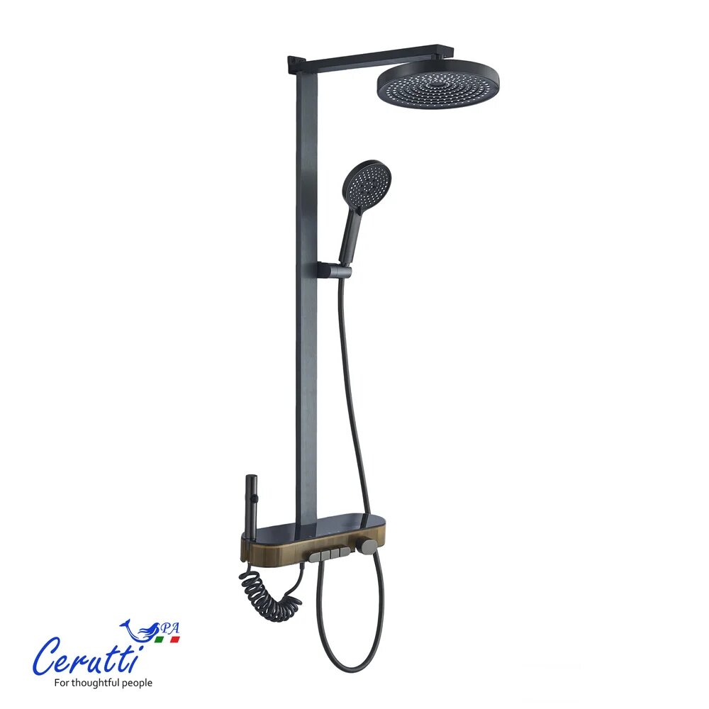 Душевая стойка Ceruttispa Невио (Nevio) 11361 матовый графит