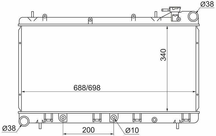 Радиатор SAT SB0001-2R Subaru Forester 97-02 / Impreza 92-00