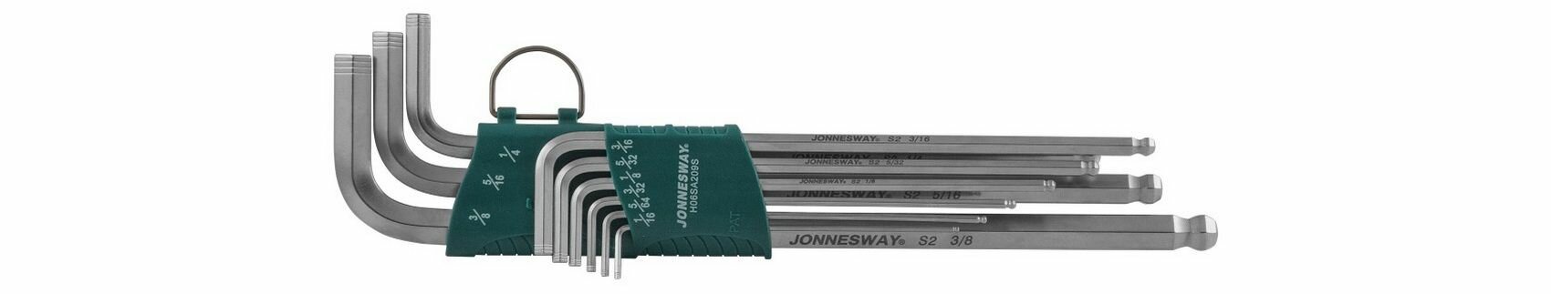 Набор шестигранных ключей EXTRA LONG с шаром 11/16-3/8 9 пр. JONNESWAY H06SA209S