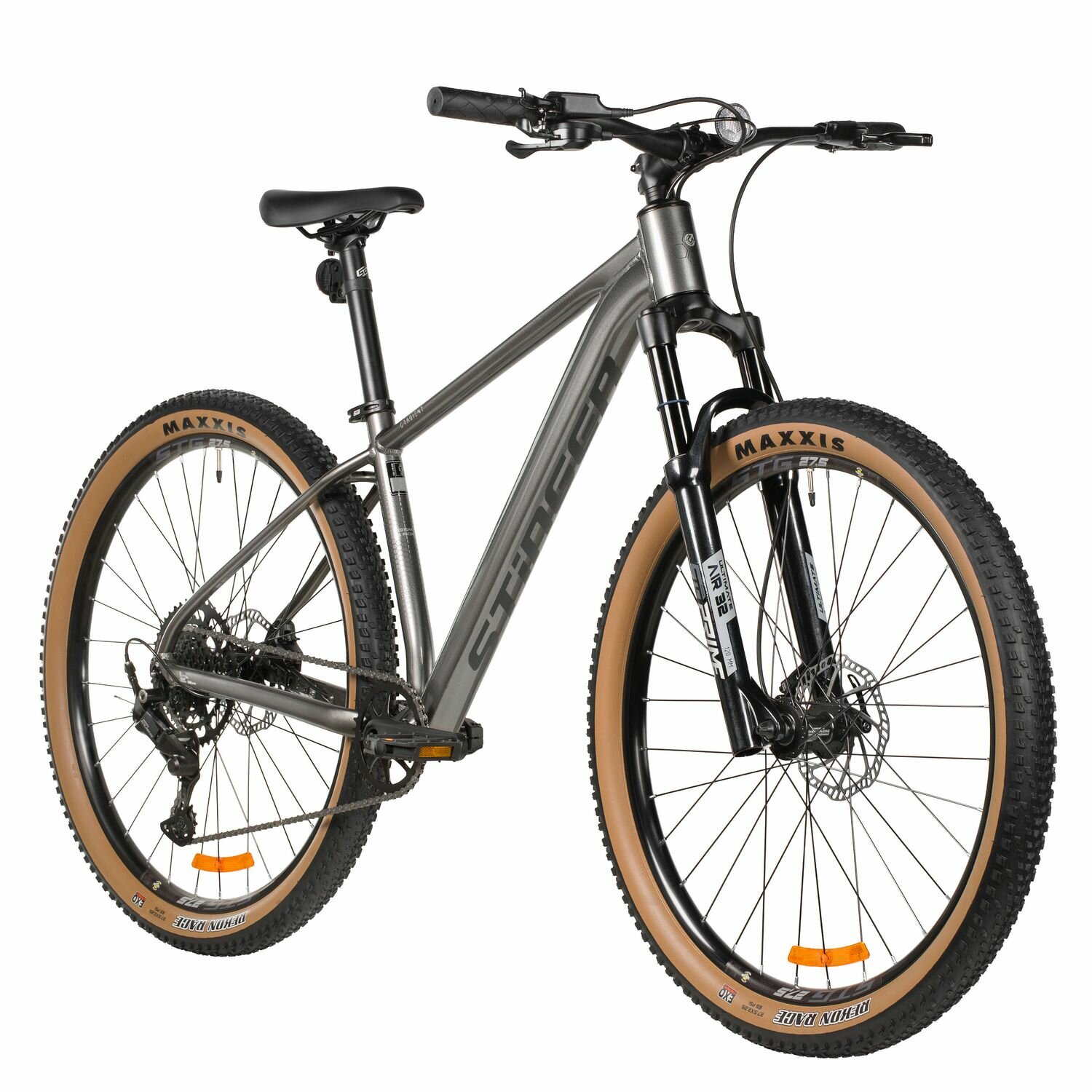 Велосипед STINGER 27.5" GRADIENT PRO серый, алюминий, размер SM