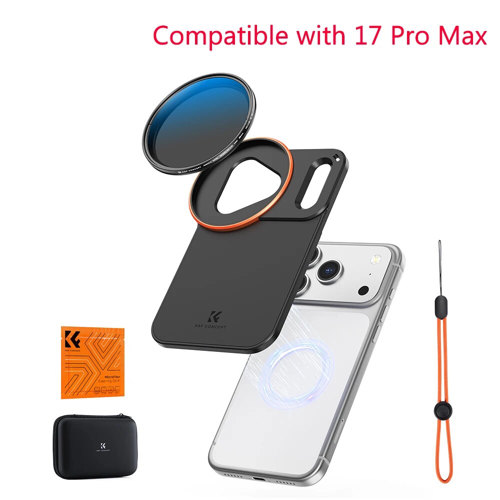 Крепление фильтра K&F CONCEPT для iPhone 17 Pro Max ND2-32 Kit