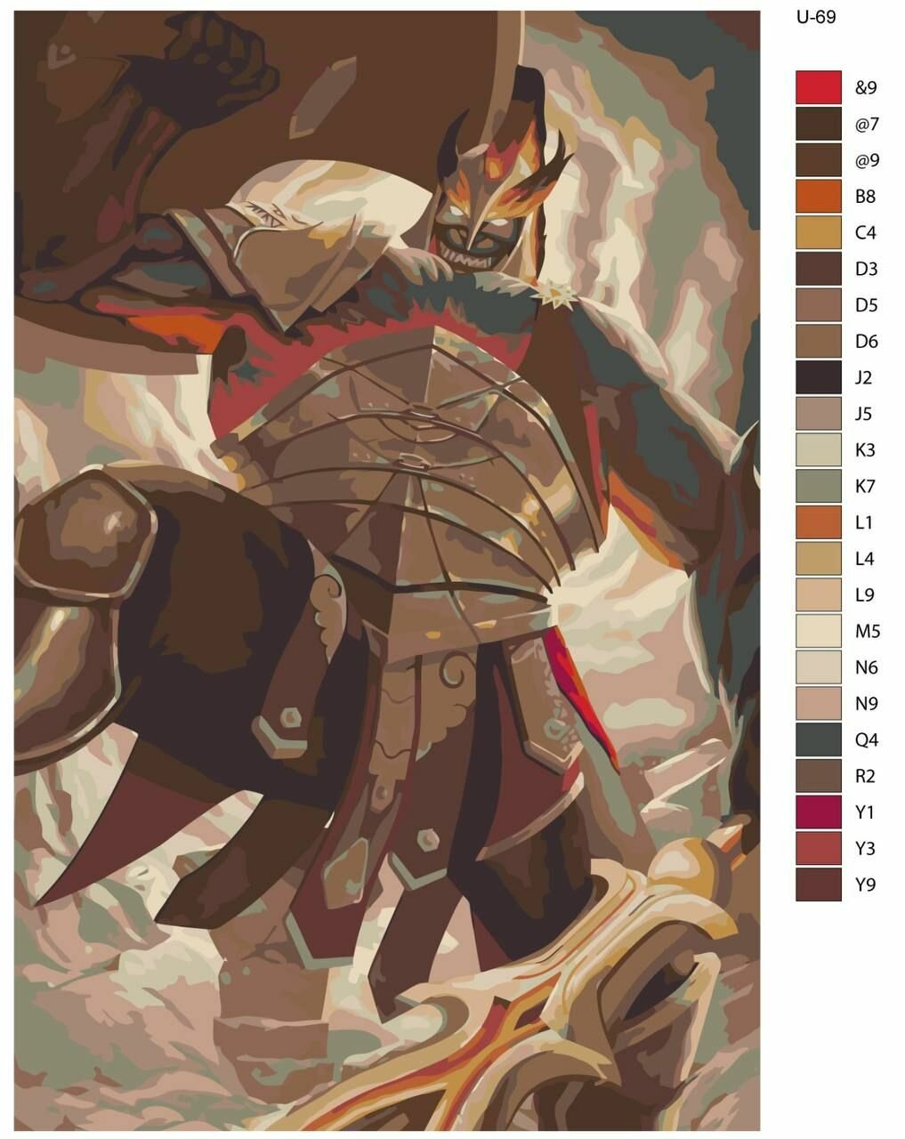 Картина по номерам U-69 "Игра Dota. Марс", 80x120 см