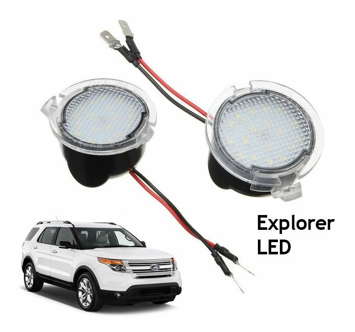 Подсветка в зеркало заднего вида Форд Эксплорер белого цвета 12V 2W - комплект 2шт. / 2pcs set Led light Ford Explorer 6000K