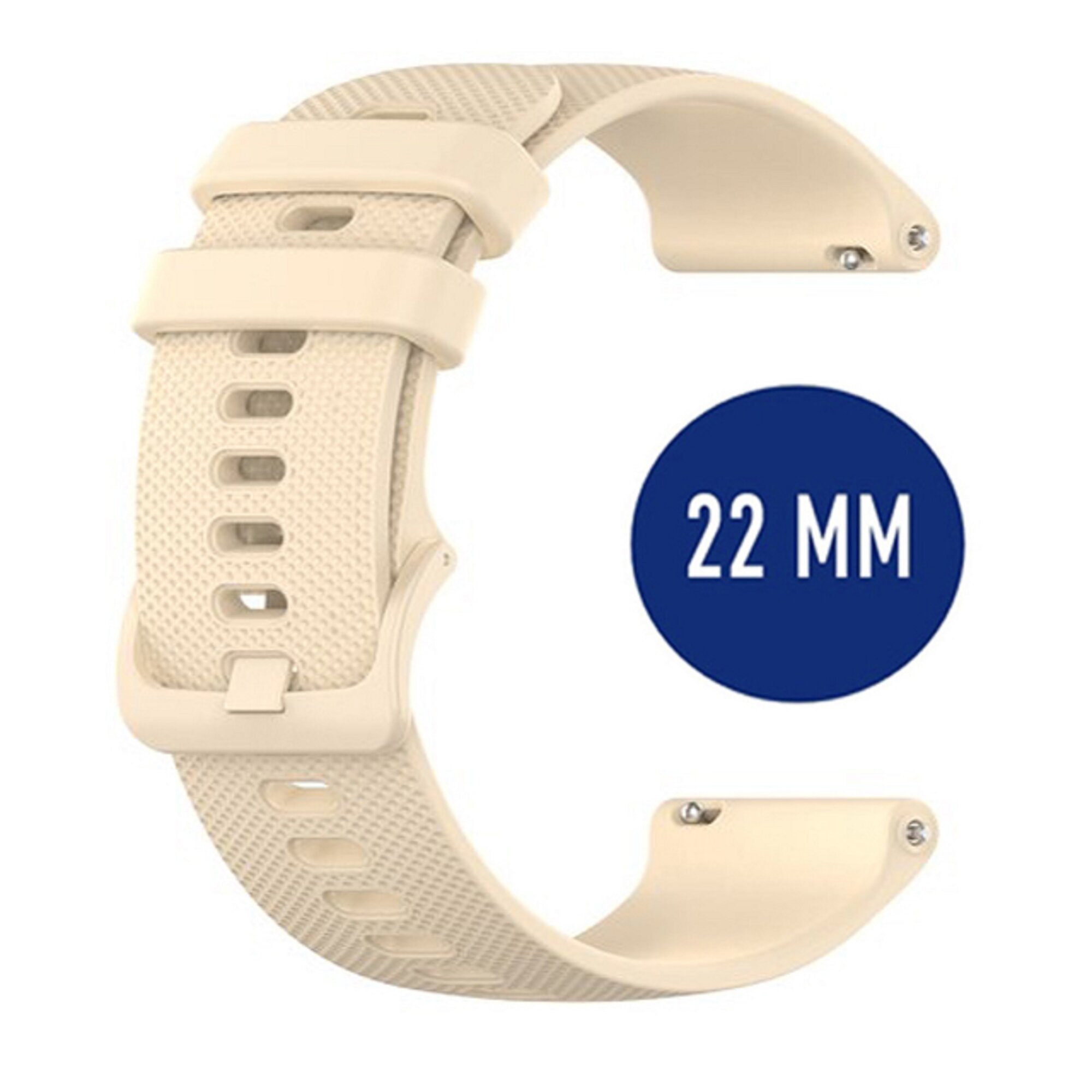 Ремешок силиконовый для умных часов 22мм Garmin Venu 2 / Vivoactive 4 / Garmin Active бежевый
