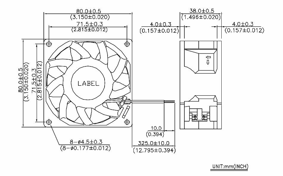 Вентилятор Delta Electronics FFB0824EHE 80x38 24v 2pin — фото 1