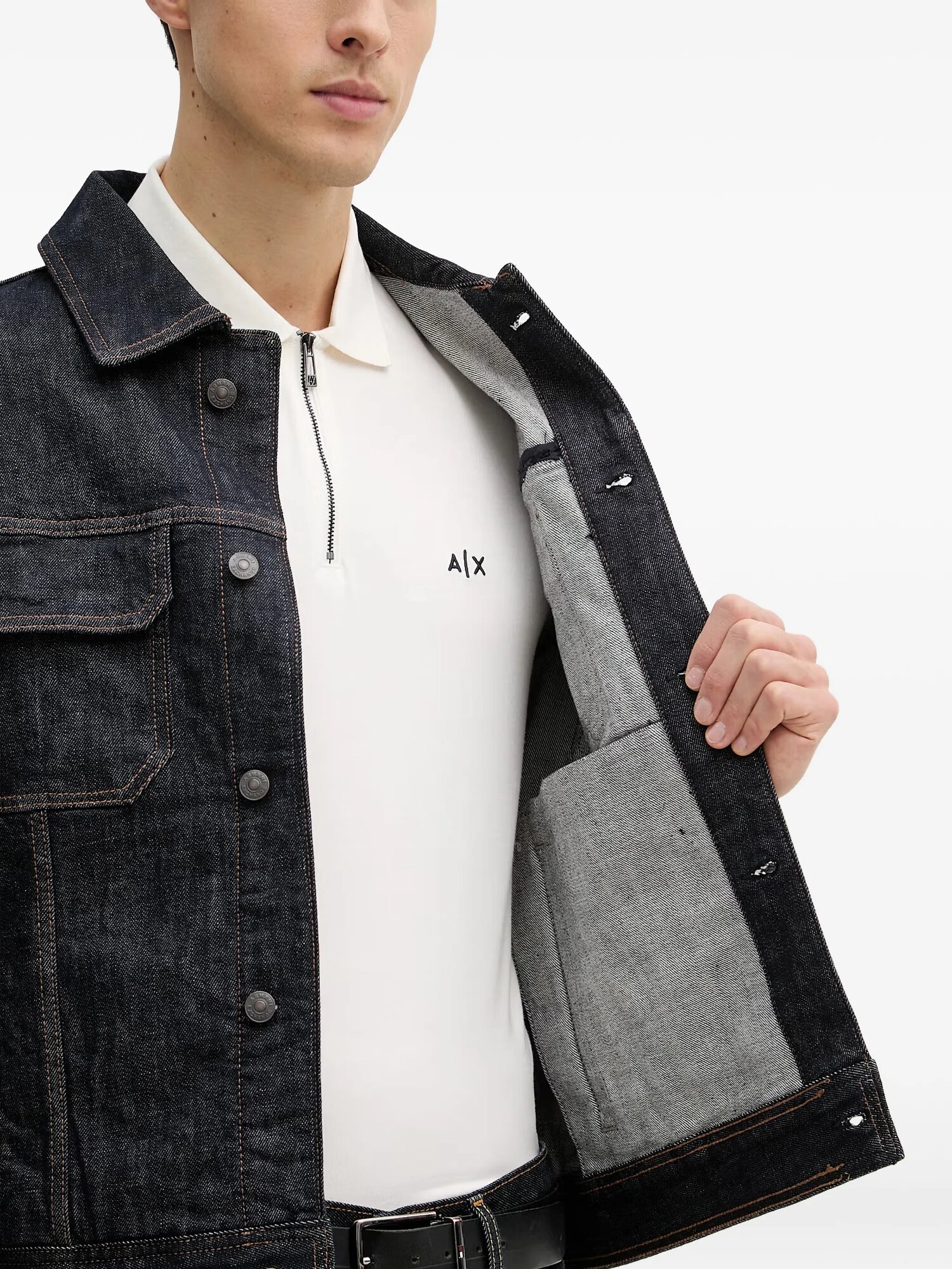 Куртка Armani Exchange Logo-patch denim jacket, размер M, blue — фото 1