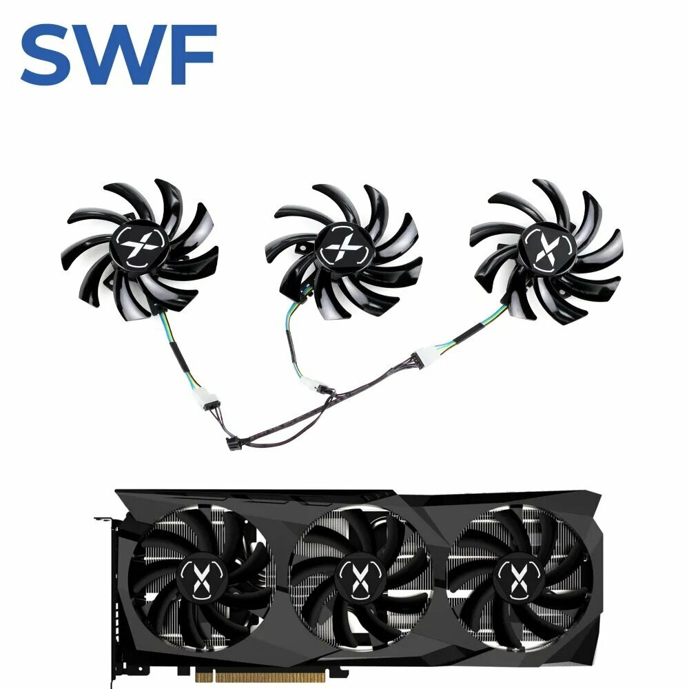 85-MM, T129215SU, Вентилятор охлаждения для видеокарты XFX Speeder SWFT 309 Radeon RX 6700 XT
