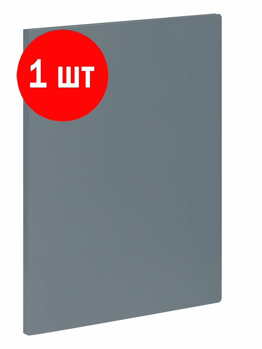 Папка для хранения документов СТАММ ММ-30659, с 10 вкладышами, серая, А4