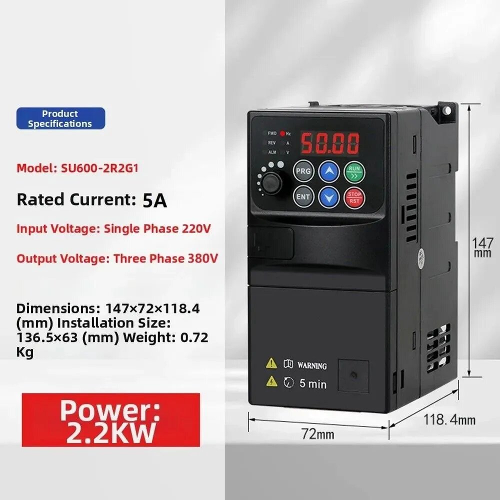 Частотный преобразователь SU600-2R2G1, 2.2 кВт, вход 220 В, выход 380 В