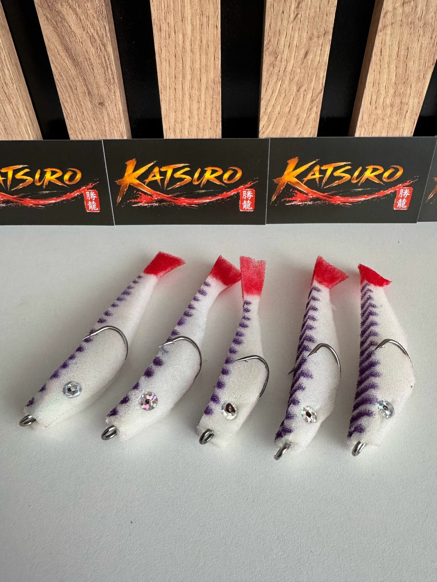 Поролоновая рыбка ручной работы Katsuro(2гр, 10мм) набор 5 шт, цвет фиолетовый, холодный рез