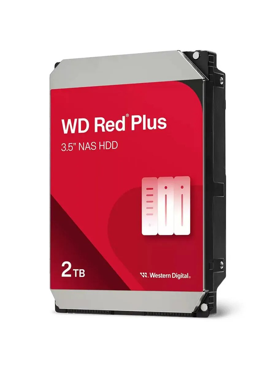 Жесткий диск 3.5' 2 ТБ Red Plus, SATAIII, 5400 об/мин, 64 М