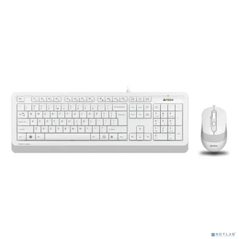 Клавиатура + мышь A4Tech Fstyler F1010 клав: белый/серый мышь: белый/серый USB Multimedia [1147556]